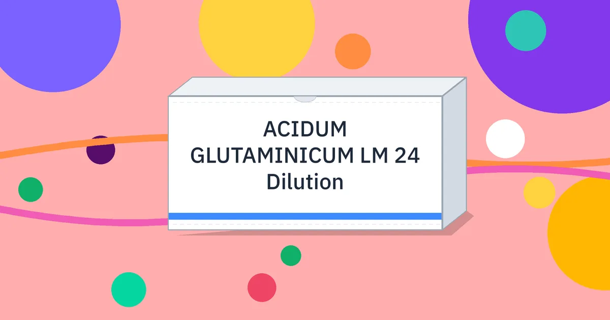 Symbolbild: Packung mit der Aufschrift ACIDUM GLUTAMINICUM LM 24 Dilution (PZN 13276755) – Verfügbarkeit und Bezug in Apotheken in Frankfurt am Main