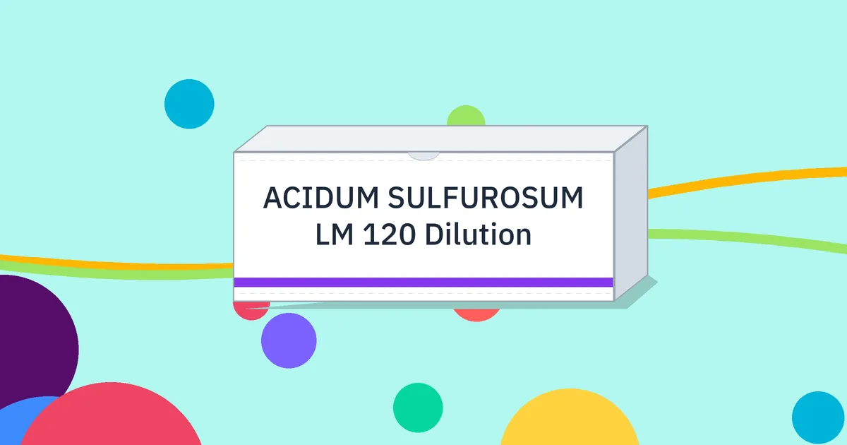 Symbolbild: Packung mit der Aufschrift ACIDUM SULFUROSUM LM 120 Dilution (PZN 13285429) – Verfügbarkeit und Bezug in Apotheken in Frankfurt am Main