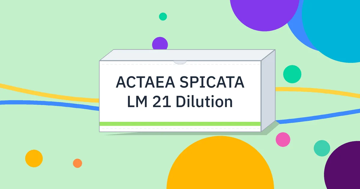 Symbolbild: Packung mit der Aufschrift ACTAEA SPICATA LM 21 Dilution (PZN 13293736) – Verfügbarkeit und Bezug in Apotheken in Frankfurt am Main
