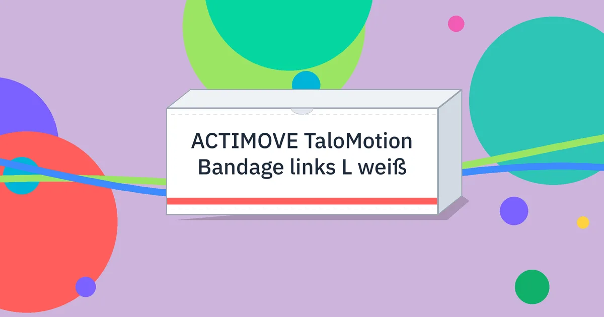 Symbolbild: Packung mit der Aufschrift ACTIMOVE TaloMotion Bandage links L weiß (PZN 17948720) – Verfügbarkeit und Bezug in Apotheken in Frankfurt am Main
