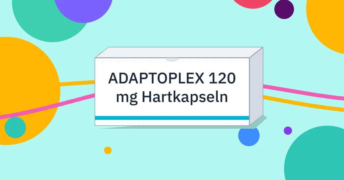 Symbolbild: Packung mit der Aufschrift ADAPTOPLEX 120 mg Hartkapseln (PZN 18673604) – Verfügbarkeit und Bezug in Apotheken in Frankfurt am Main