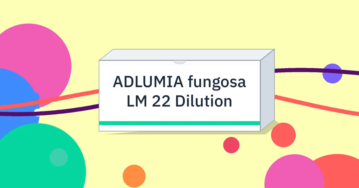 Symbolbild: Packung mit der Aufschrift ADLUMIA fungosa LM 22 Dilution (PZN 13296657) – Verfügbarkeit und Bezug in Apotheken in Frankfurt am Main