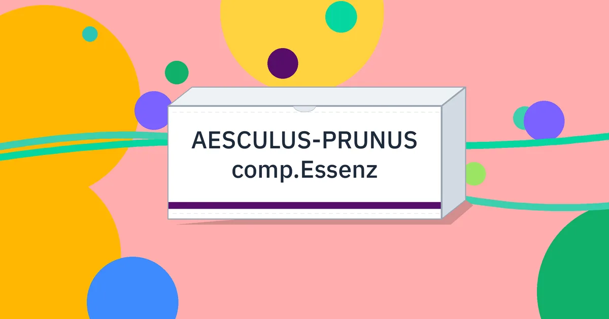 Symbolbild: Packung mit der Aufschrift AESCULUS-PRUNUS comp.Essenz (PZN 01753842) – Verfügbarkeit und Bezug in Apotheken in Frankfurt am Main