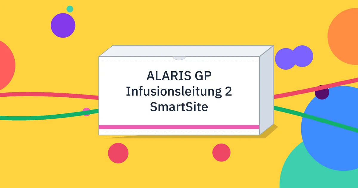 Symbolbild: Packung mit der Aufschrift ALARIS GP Infusionsleitung 2 SmartSite (PZN 14318125) – Verfügbarkeit und Bezug in Apotheken in Frankfurt am Main