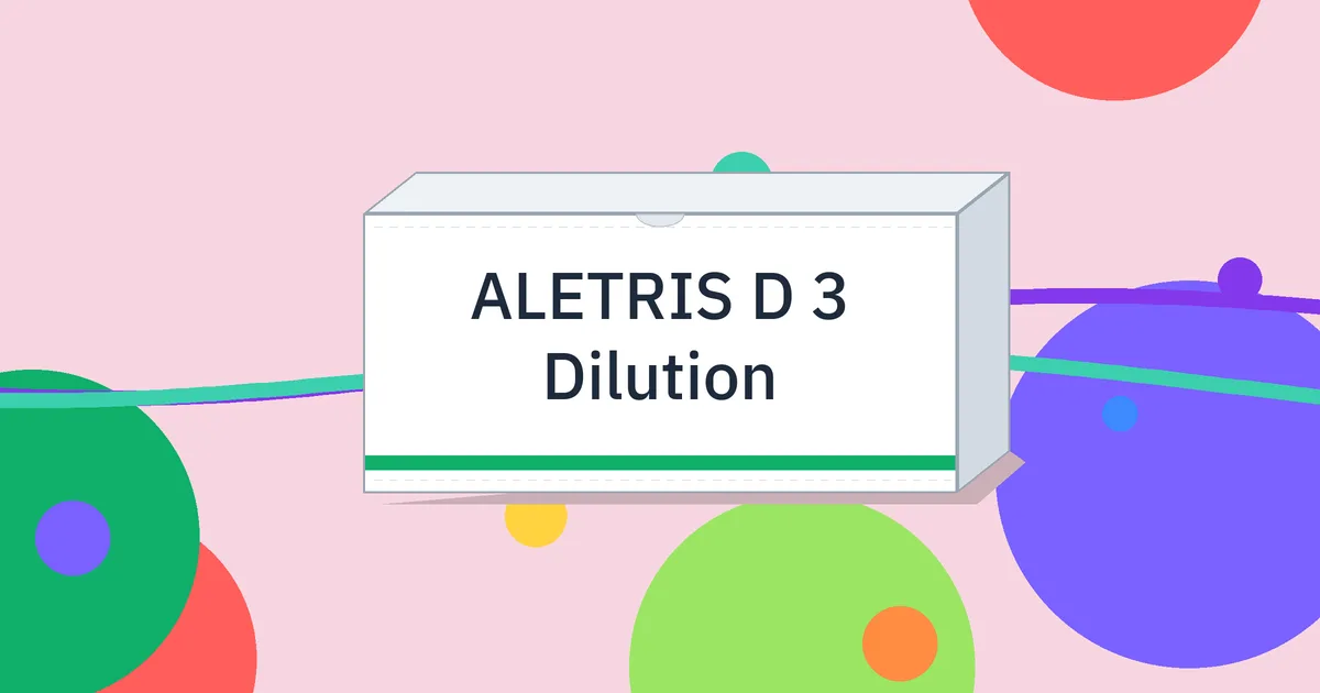 Symbolbild: Packung mit der Aufschrift ALETRIS D 3 Dilution (PZN 00026809) – Verfügbarkeit und Bezug in Apotheken in Frankfurt am Main