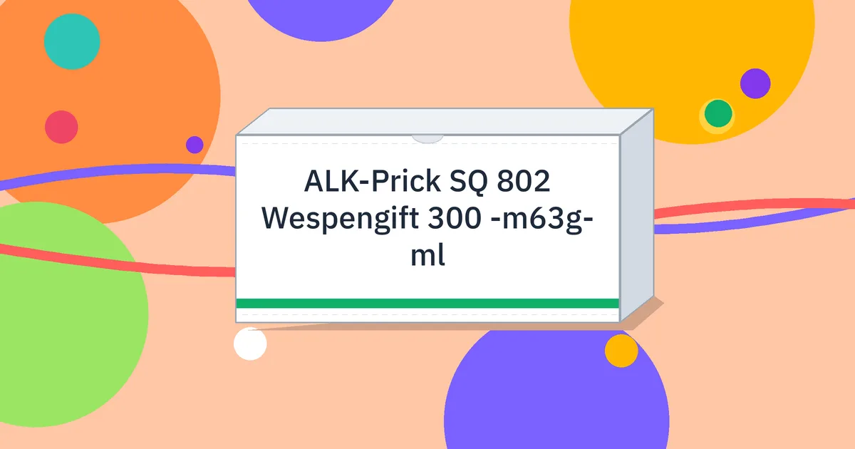 Symbolbild: Packung mit der Aufschrift ALK-Prick SQ 802 Wespengift 300 -m63g-ml (PZN 02534148) – Verfügbarkeit und Bezug in Apotheken in Frankfurt am Main