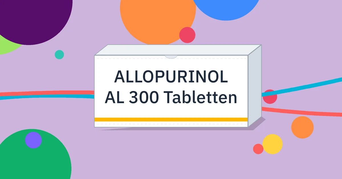 Symbolbild: Packung mit der Aufschrift ALLOPURINOL AL 300 Tabletten (PZN 03399830) – Verfügbarkeit und Bezug in Apotheken in Frankfurt am Main