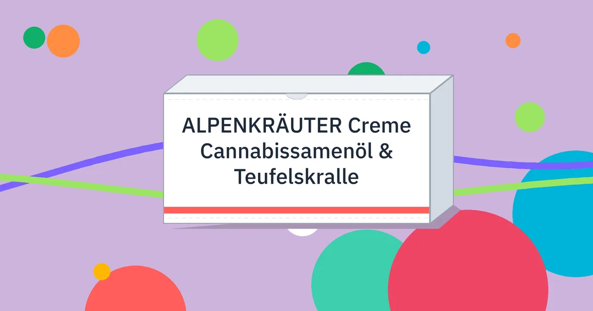 Symbolbild: Packung mit der Aufschrift ALPENKRÄUTER Creme Cannabissamenöl & Teufelskralle (PZN 20326933) – Verfügbarkeit und Bezug in Apotheken in Frankfurt am Main