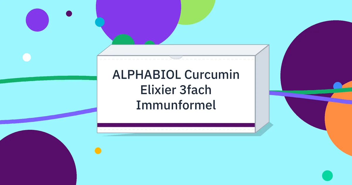 Symbolbild: Packung mit der Aufschrift ALPHABIOL Curcumin Elixier 3fach Immunformel (PZN 16363532) – Verfügbarkeit und Bezug in Apotheken in Frankfurt am Main