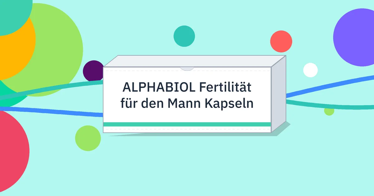 Symbolbild: Packung mit der Aufschrift ALPHABIOL Fertilität für den Mann Kapseln (PZN 10311876) – Verfügbarkeit und Bezug in Apotheken in Frankfurt am Main