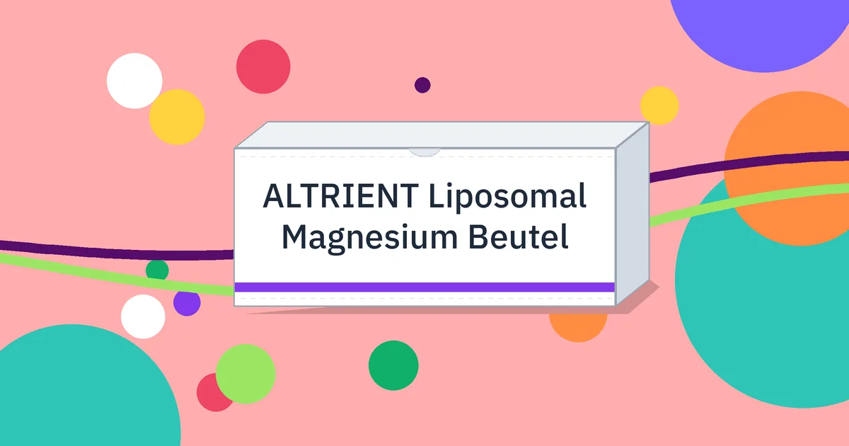 Symbolbild: Packung mit der Aufschrift ALTRIENT Liposomal Magnesium Beutel (PZN 20184769) – Verfügbarkeit und Bezug in Apotheken in Frankfurt am Main