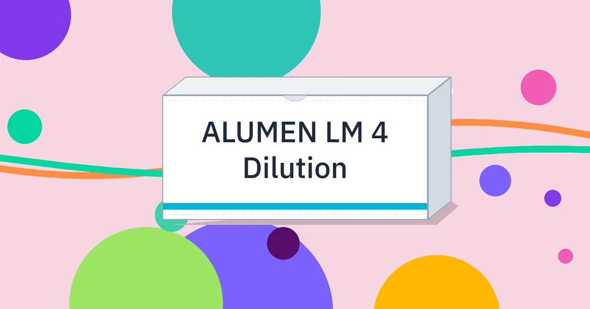 Symbolbild: Packung mit der Aufschrift ALUMEN LM 4 Dilution (PZN 12757889) – Verfügbarkeit und Bezug in Apotheken in Frankfurt am Main