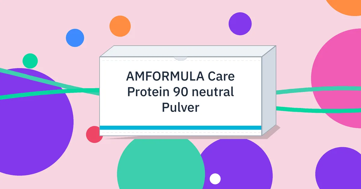Symbolbild: Packung mit der Aufschrift AMFORMULA Care Protein 90 neutral Pulver (PZN 20306037) – Verfügbarkeit und Bezug in Apotheken in Frankfurt am Main
