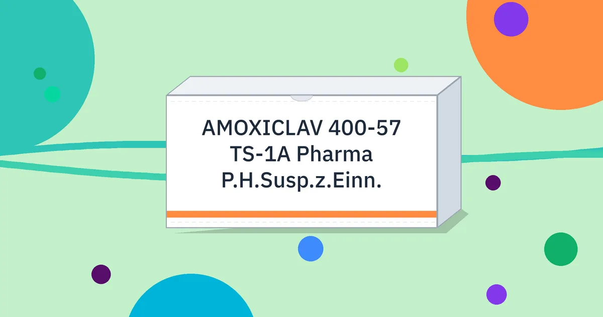 Symbolbild: Packung mit der Aufschrift AMOXICLAV 400-57 TS-1A Pharma P.H.Susp.z.Einn. (PZN 00460888) – Verfügbarkeit und Bezug in Apotheken in Frankfurt am Main