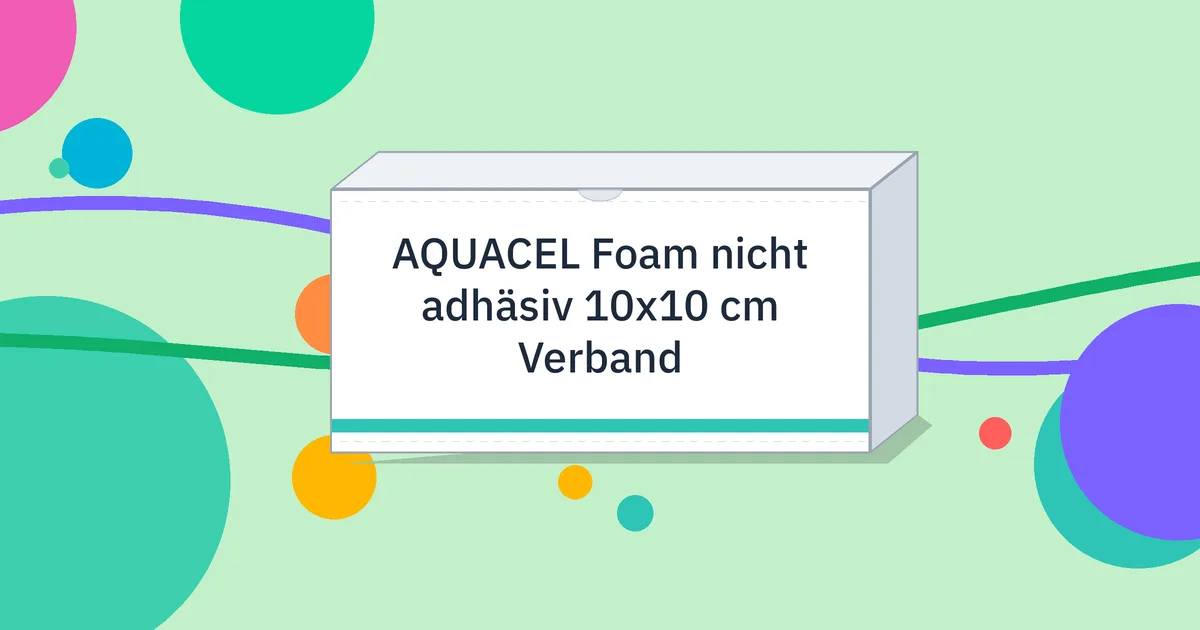 Symbolbild: Packung mit der Aufschrift AQUACEL Foam nicht adhäsiv 10x10 cm Verband (PZN 18123743) – Verfügbarkeit und Bezug in Apotheken in Frankfurt am Main