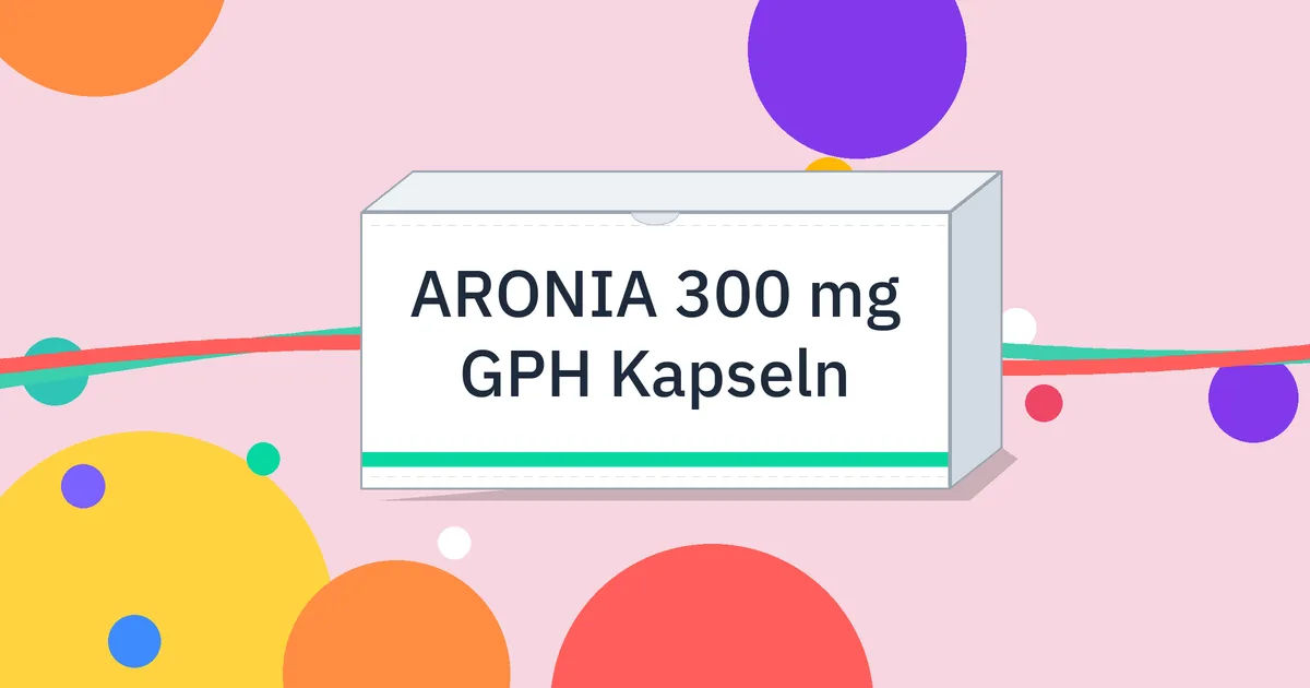 Symbolbild: Packung mit der Aufschrift ARONIA 300 mg GPH Kapseln (PZN 13359688) – Verfügbarkeit und Bezug in Apotheken in Frankfurt am Main