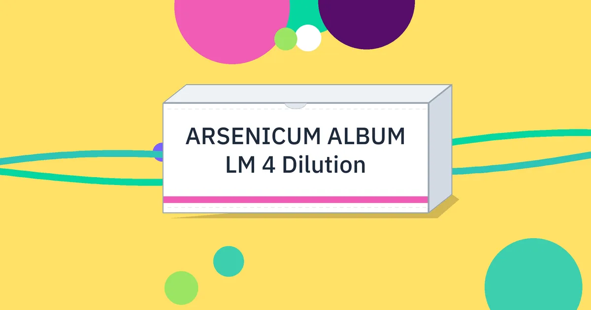 Symbolbild: Packung mit der Aufschrift ARSENICUM ALBUM LM 4 Dilution (PZN 12770795) – Verfügbarkeit und Bezug in Apotheken in Frankfurt am Main