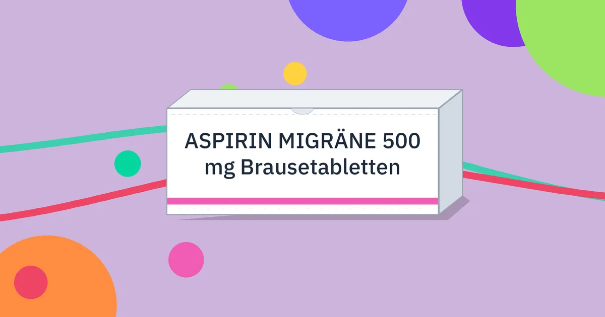 Symbolbild: Packung mit der Aufschrift ASPIRIN MIGRÄNE 500 mg Brausetabletten (PZN 18879145) – Verfügbarkeit und Bezug in Apotheken in Frankfurt am Main