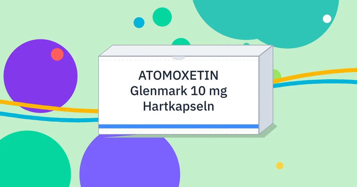 Symbolbild: Packung mit der Aufschrift ATOMOXETIN Glenmark 10 mg Hartkapseln (PZN 15211464) – Verfügbarkeit und Bezug in Apotheken in Frankfurt am Main