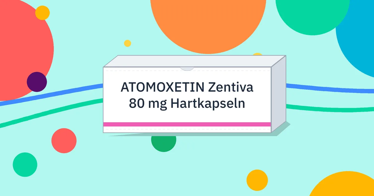 Symbolbild: Packung mit der Aufschrift ATOMOXETIN Zentiva 80 mg Hartkapseln (PZN 14313524) – Verfügbarkeit und Bezug in Apotheken in Frankfurt am Main
