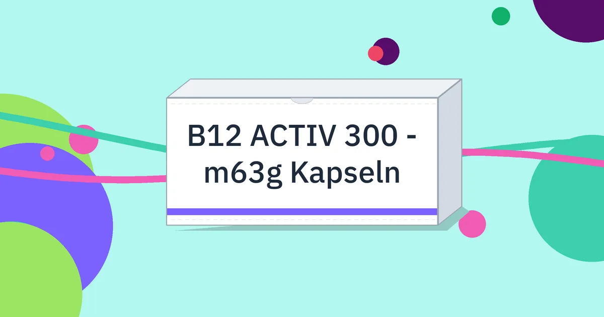 Symbolbild: Packung mit der Aufschrift B12 ACTIV 300 -m63g Kapseln (PZN 18458188) – Verfügbarkeit und Bezug in Apotheken in Frankfurt am Main