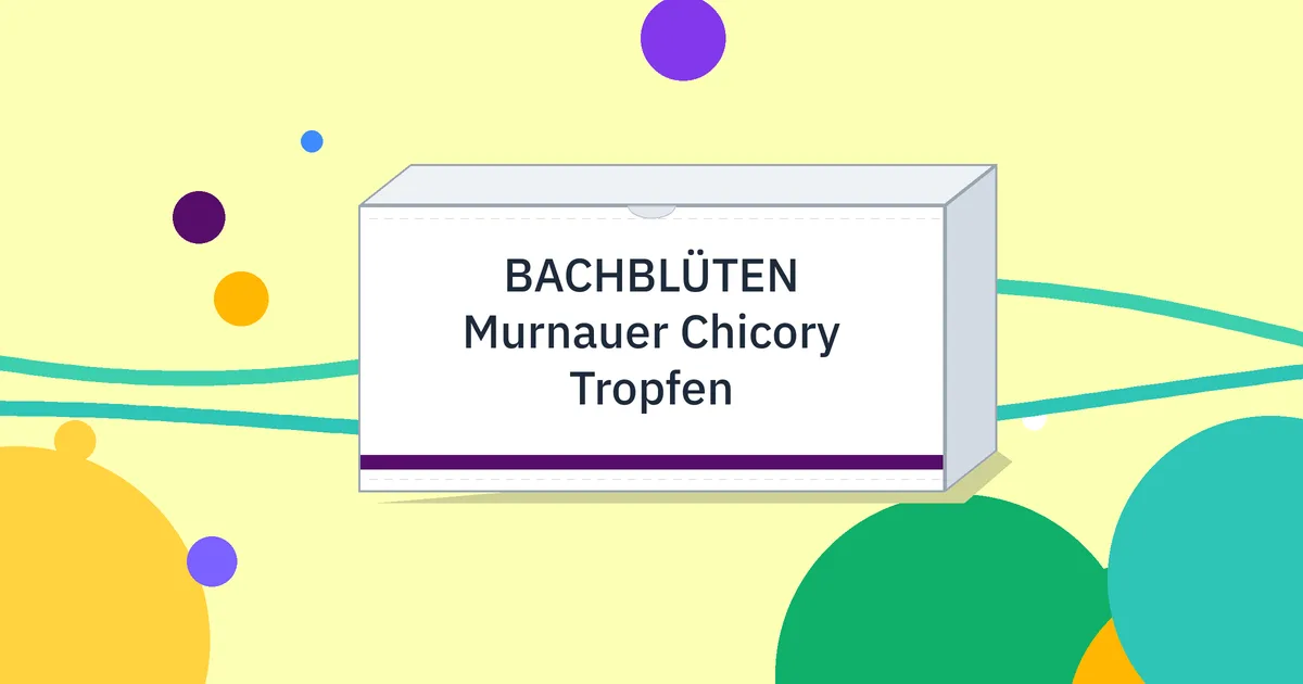 Symbolbild: Packung mit der Aufschrift BACHBLÜTEN Murnauer Chicory Tropfen (PZN 07752588) – Verfügbarkeit und Bezug in Apotheken in Frankfurt am Main