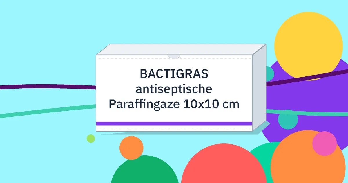 Symbolbild: Packung mit der Aufschrift BACTIGRAS antiseptische Paraffingaze 10x10 cm (PZN 15404306) – Verfügbarkeit und Bezug in Apotheken in Frankfurt am Main