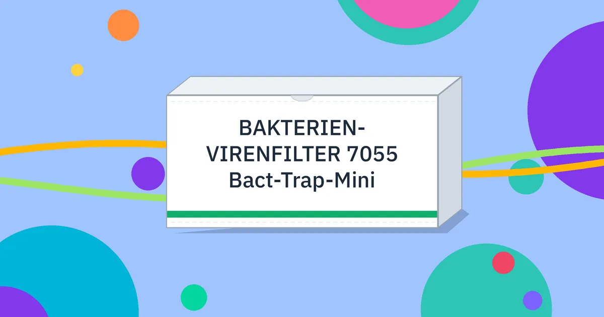 Symbolbild: Packung mit der Aufschrift BAKTERIEN-VIRENFILTER 7055 Bact-Trap-Mini (PZN 04187745) – Verfügbarkeit und Bezug in Apotheken in Frankfurt am Main