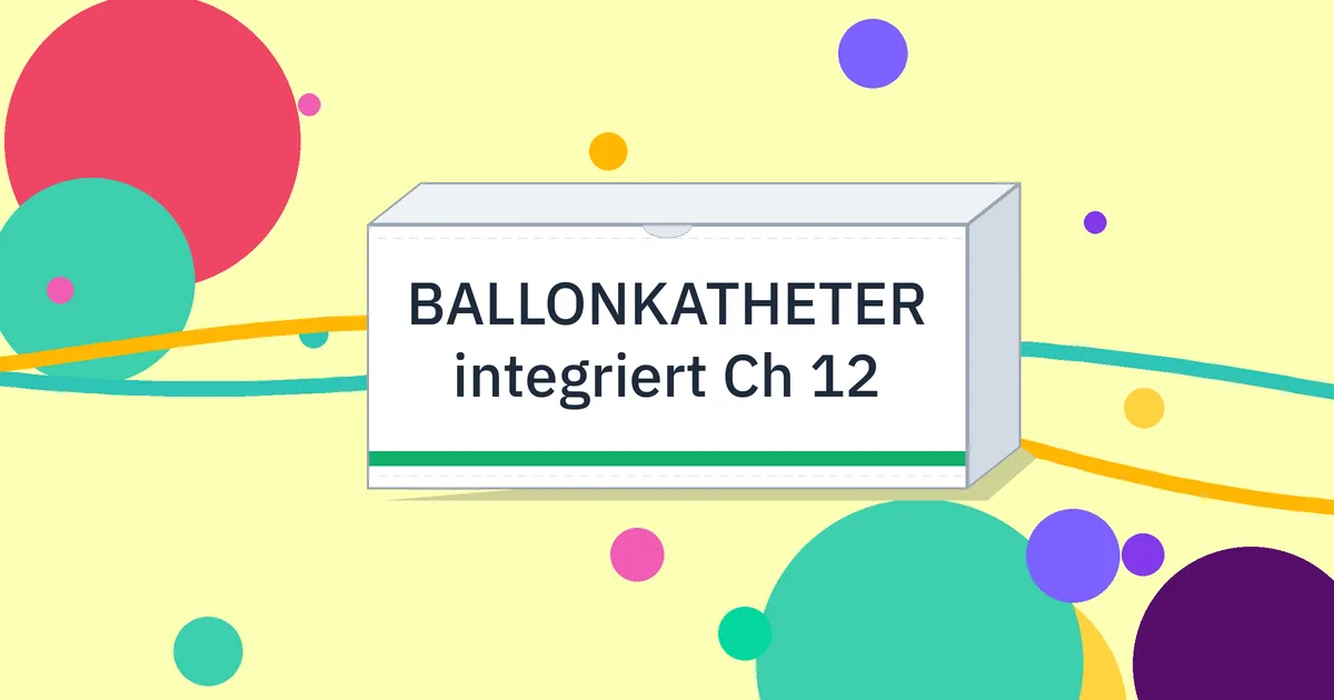 Symbolbild: Packung mit der Aufschrift BALLONKATHETER integriert Ch 12 (PZN 02894651) – Verfügbarkeit und Bezug in Apotheken in Frankfurt am Main