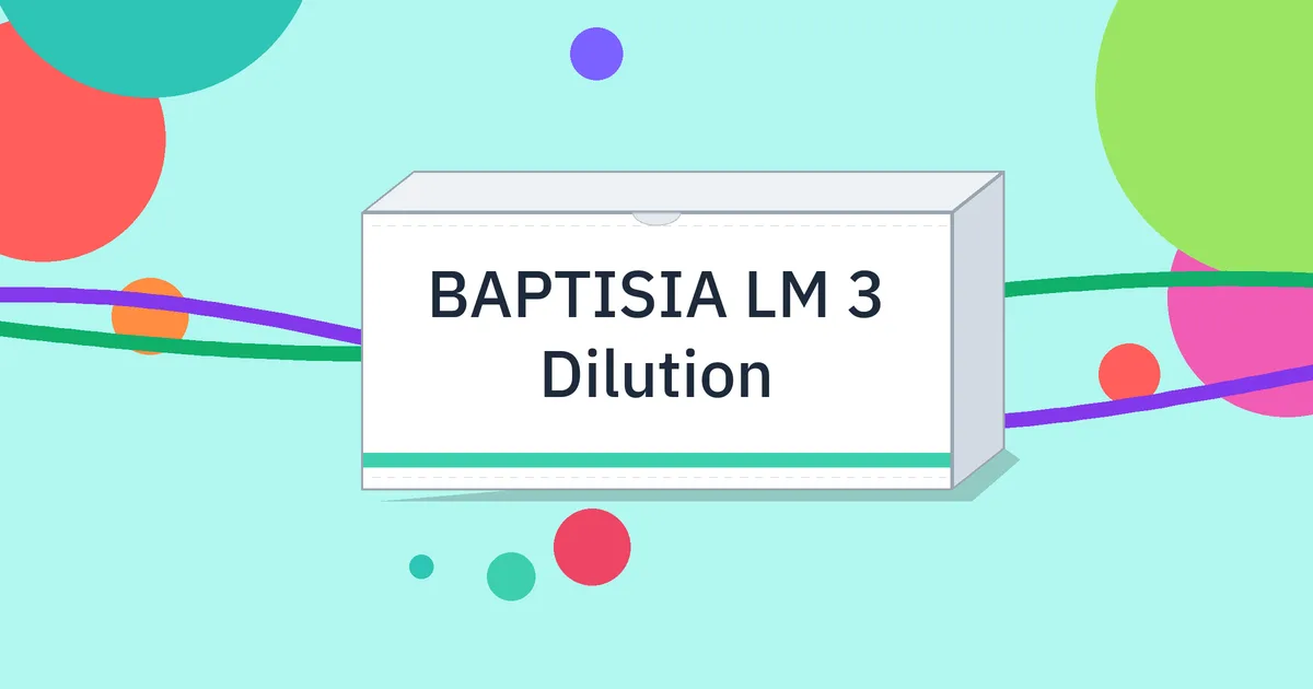 Symbolbild: Packung mit der Aufschrift BAPTISIA LM 3 Dilution (PZN 12787962) – Verfügbarkeit und Bezug in Apotheken in Frankfurt am Main