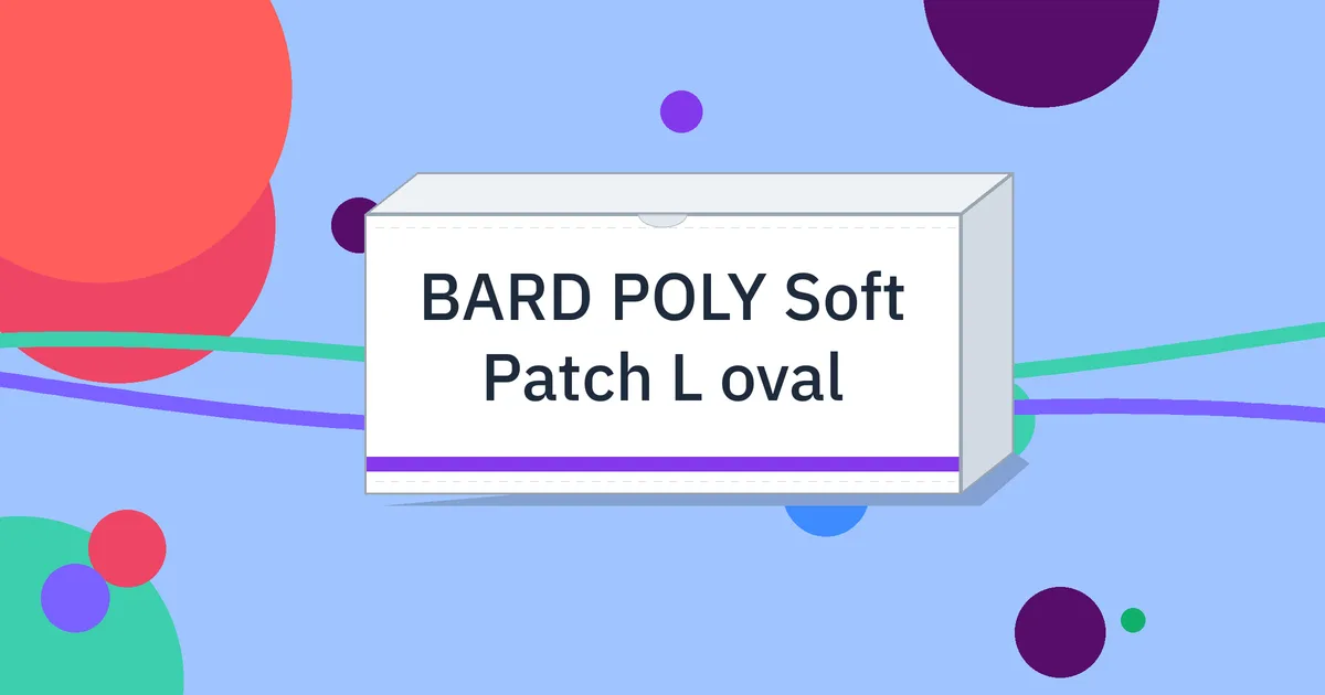 Symbolbild: Packung mit der Aufschrift BARD POLY Soft Patch L oval (PZN 04238276) – Verfügbarkeit und Bezug in Apotheken in Frankfurt am Main