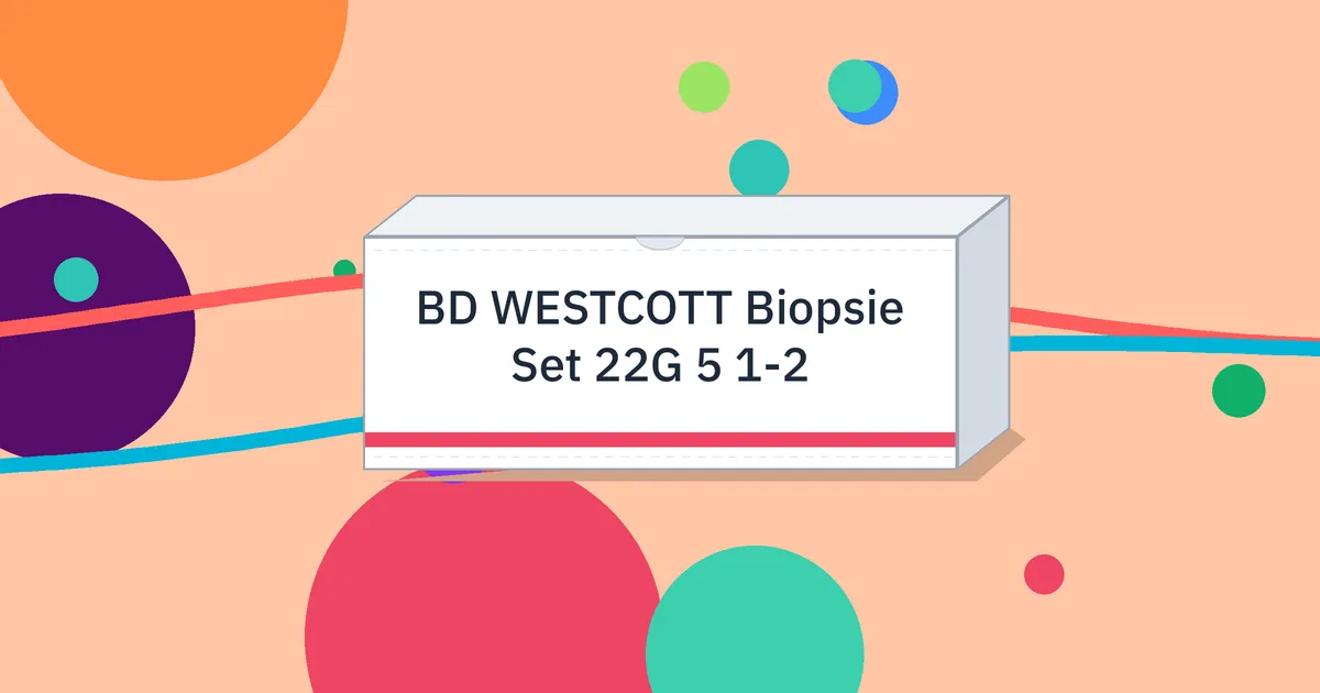 Symbolbild: Packung mit der Aufschrift BD WESTCOTT Biopsie Set 22G 5 1-2 (PZN 07664654) – Verfügbarkeit und Bezug in Apotheken in Frankfurt am Main