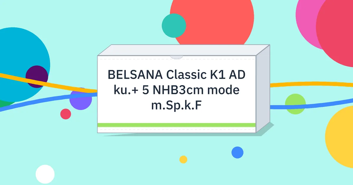 Symbolbild: Packung mit der Aufschrift BELSANA Classic K1 AD ku.+ 5 NHB3cm mode m.Sp.k.F (PZN 19256802) – Verfügbarkeit und Bezug in Apotheken in Frankfurt am Main