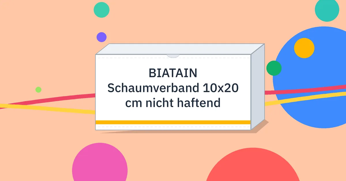 Symbolbild: Packung mit der Aufschrift BIATAIN Schaumverband 10x20 cm nicht haftend (PZN 16354697) – Verfügbarkeit und Bezug in Apotheken in Frankfurt am Main