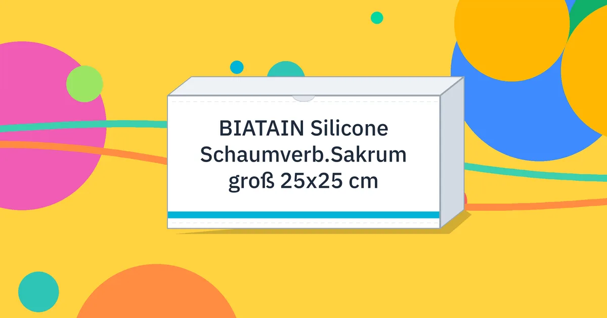 Symbolbild: Packung mit der Aufschrift BIATAIN Silicone Schaumverb.Sakrum groß 25x25 cm (PZN 17569589) – Verfügbarkeit und Bezug in Apotheken in Frankfurt am Main
