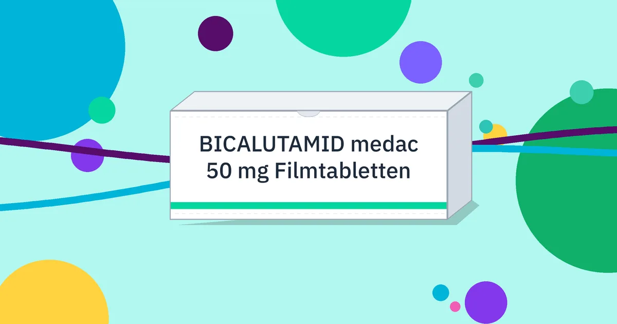 Symbolbild: Packung mit der Aufschrift BICALUTAMID medac 50 mg Filmtabletten (PZN 01712501) – Verfügbarkeit und Bezug in Apotheken in Frankfurt am Main