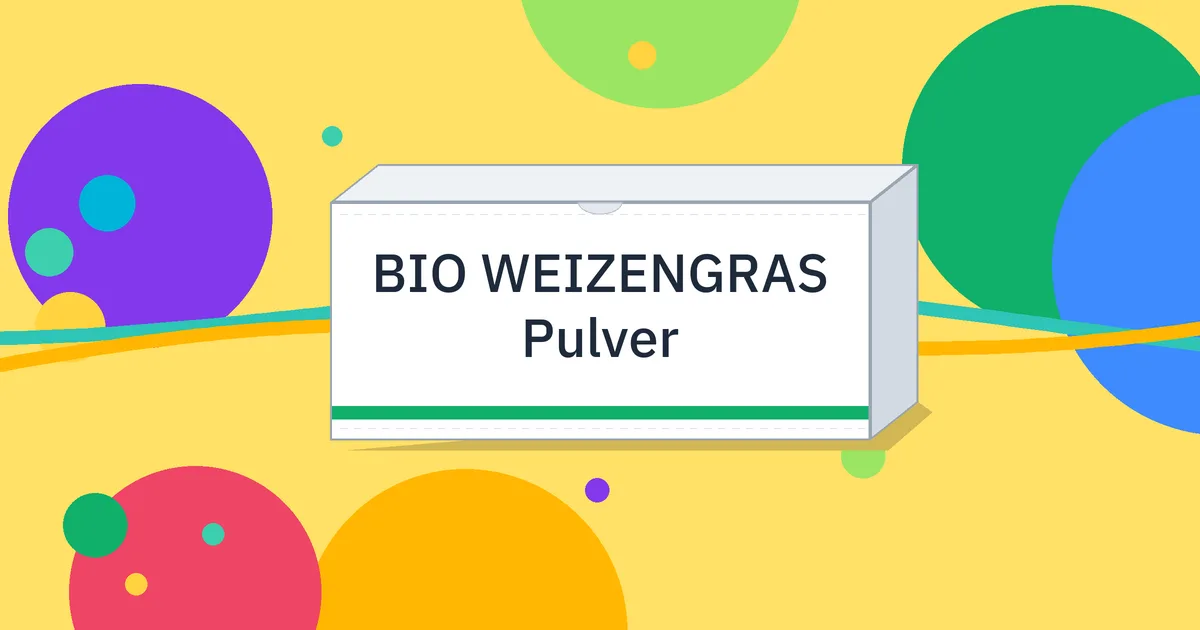 Symbolbild: Packung mit der Aufschrift BIO WEIZENGRAS Pulver (PZN 09463090) – Verfügbarkeit und Bezug in Apotheken in Frankfurt am Main