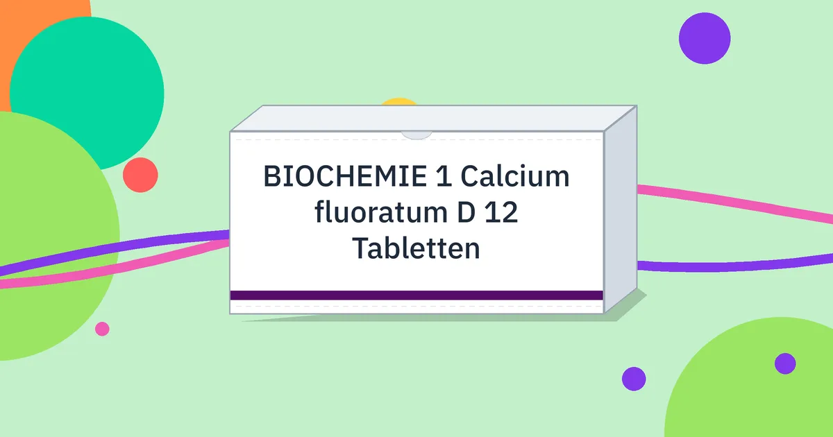 Symbolbild: Packung mit der Aufschrift BIOCHEMIE 1 Calcium fluoratum D 12 Tabletten (PZN 04324917) – Verfügbarkeit und Bezug in Apotheken in Frankfurt am Main