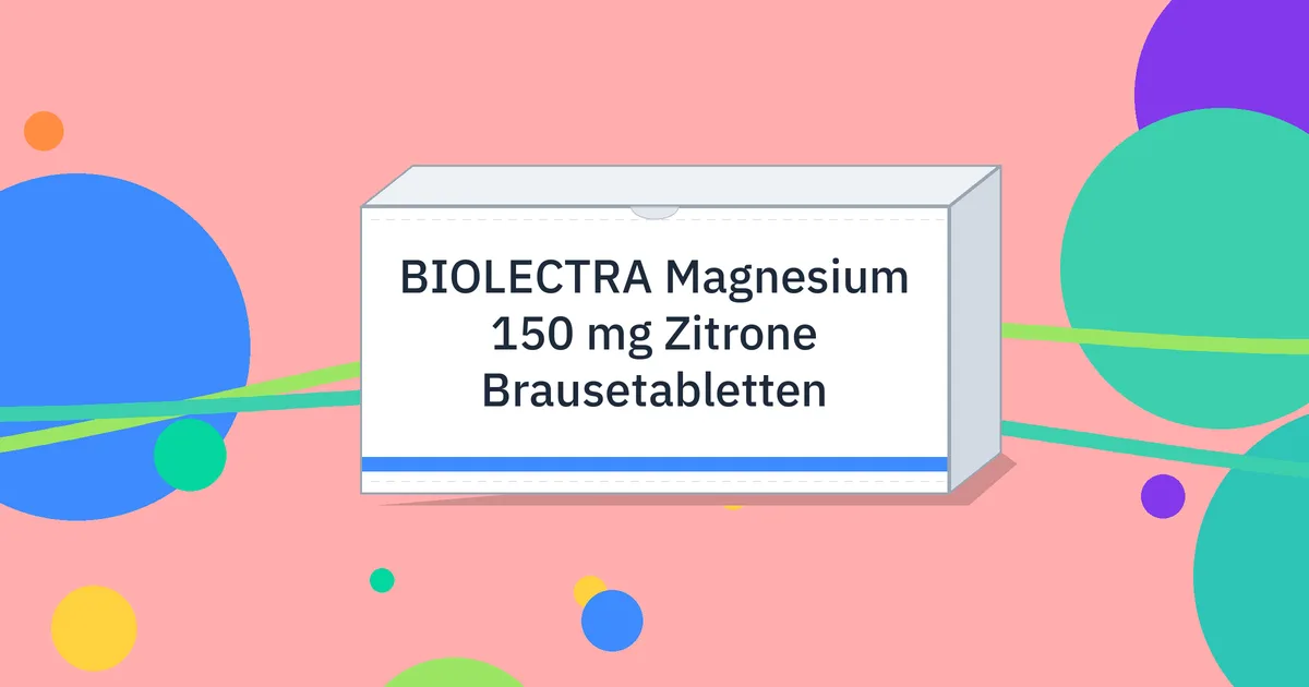 Symbolbild: Packung mit der Aufschrift BIOLECTRA Magnesium 150 mg Zitrone Brausetabletten (PZN 03154382) – Verfügbarkeit und Bezug in Apotheken in Frankfurt am Main