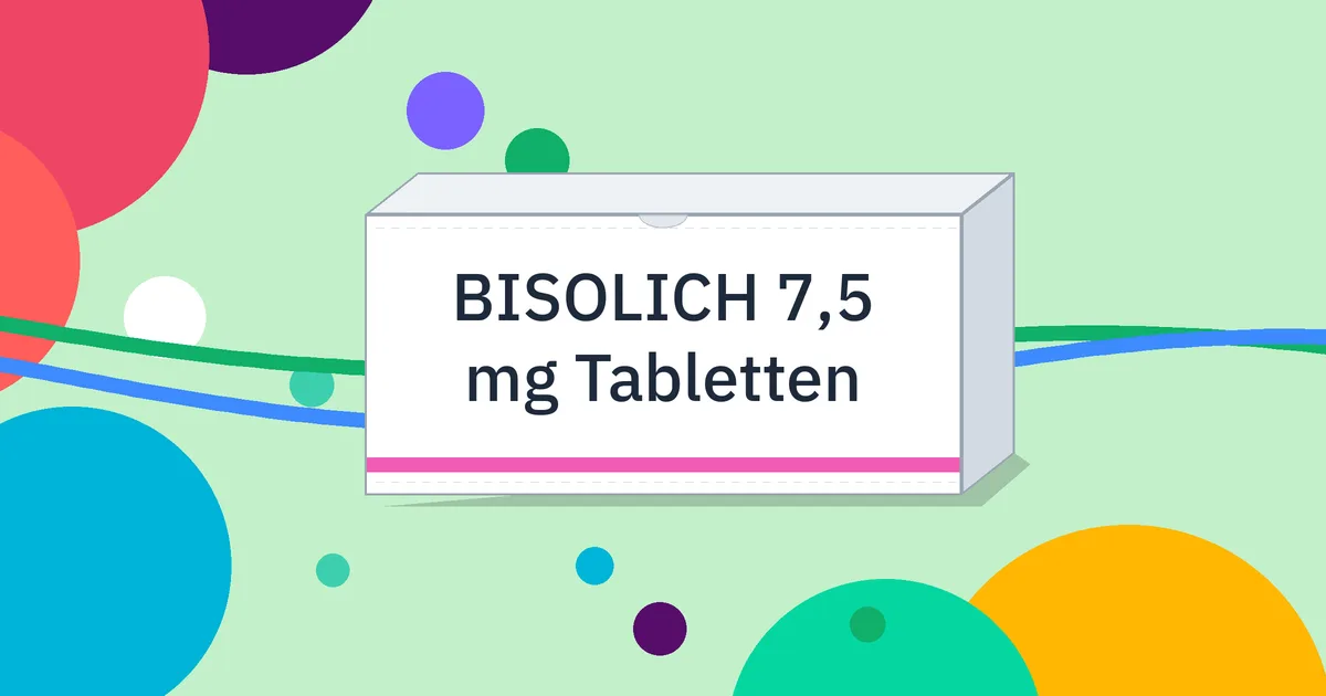 Symbolbild: Packung mit der Aufschrift BISOLICH 7,5 mg Tabletten (PZN 16498829) – Verfügbarkeit und Bezug in Apotheken in Frankfurt am Main