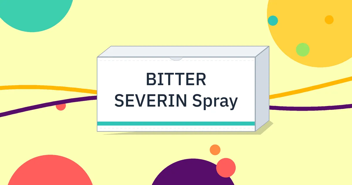 Symbolbild: Packung mit der Aufschrift BITTER SEVERIN Spray (PZN 12737527) – Verfügbarkeit und Bezug in Apotheken in Frankfurt am Main
