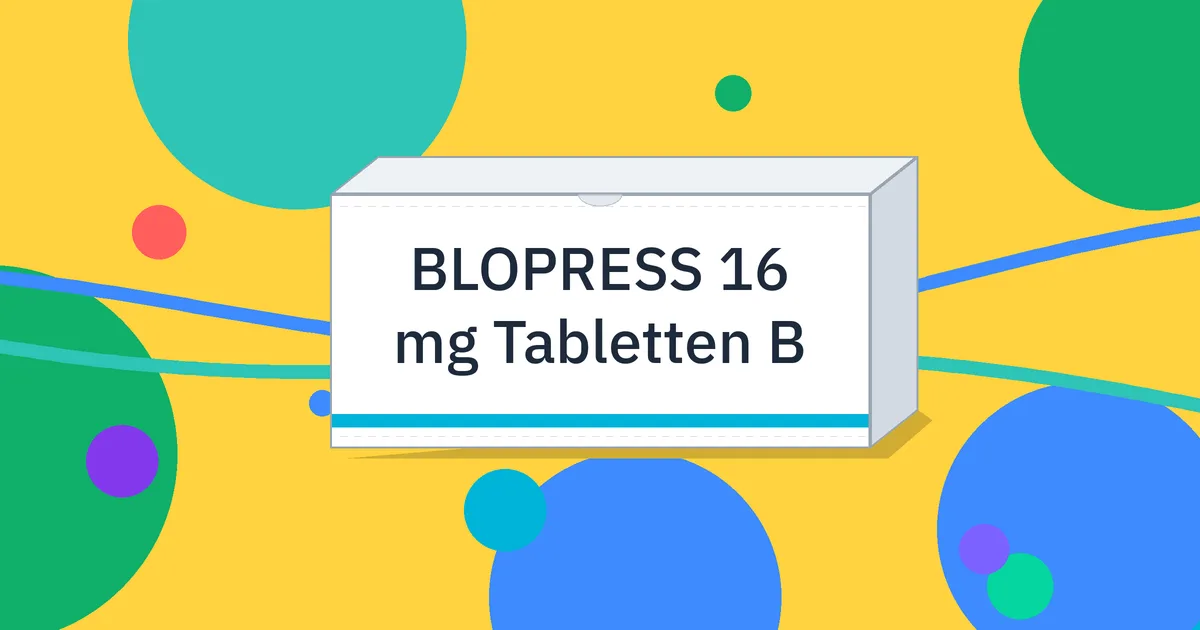 Symbolbild: Packung mit der Aufschrift BLOPRESS 16 mg Tabletten B (PZN 04392296) – Verfügbarkeit und Bezug in Apotheken in Frankfurt am Main