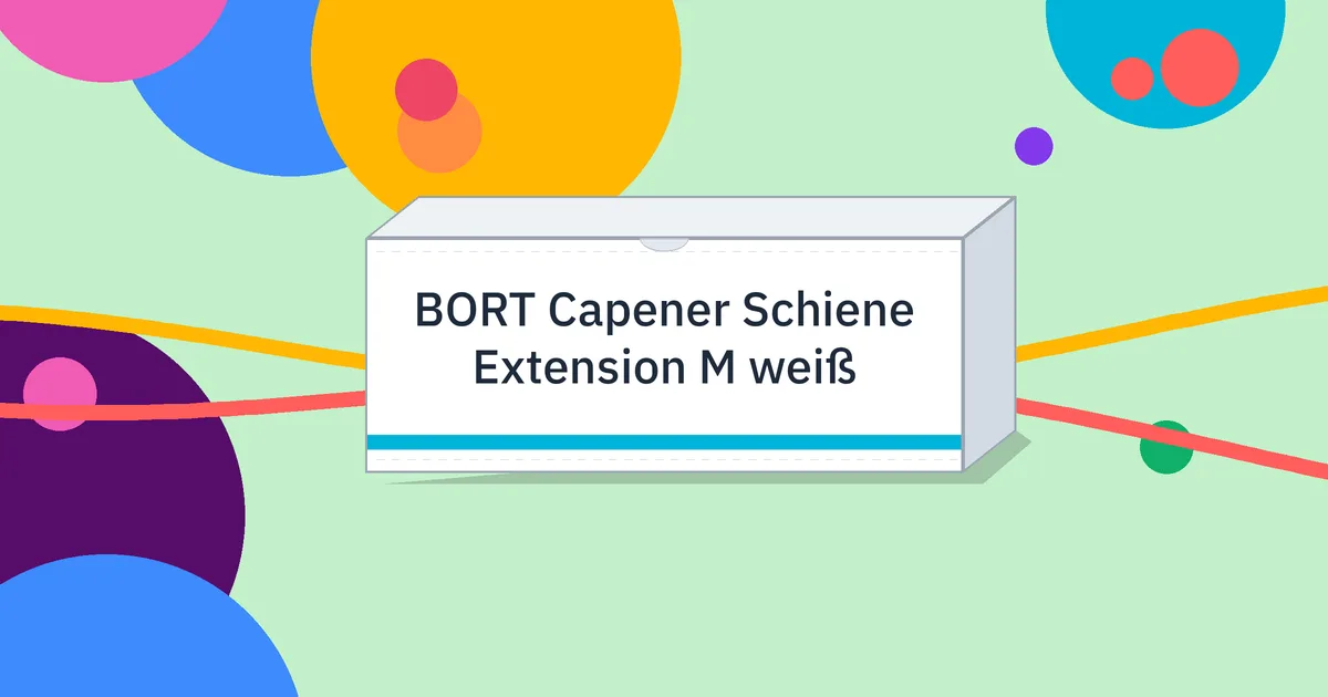 Symbolbild: Packung mit der Aufschrift BORT Capener Schiene Extension M weiß (PZN 03808346) – Verfügbarkeit und Bezug in Apotheken in Frankfurt am Main