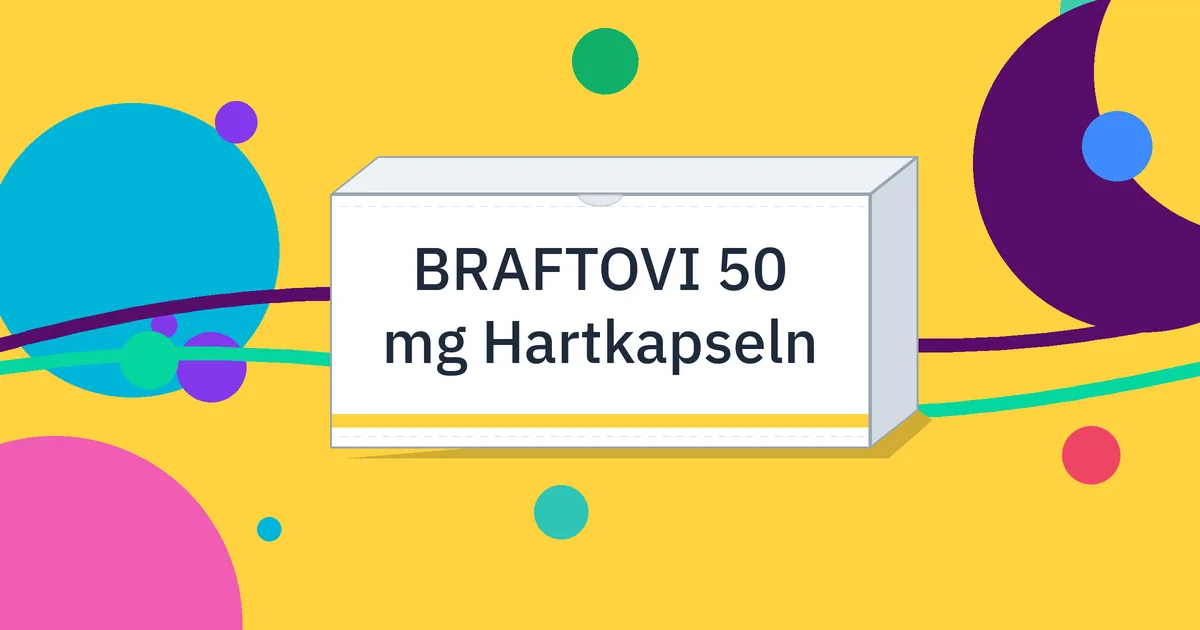 Symbolbild: Packung mit der Aufschrift BRAFTOVI 50 mg Hartkapseln (PZN 16769872) – Verfügbarkeit und Bezug in Apotheken in Frankfurt am Main