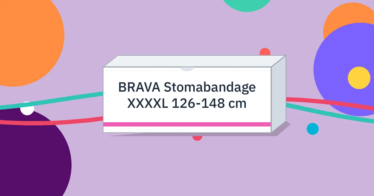 Symbolbild: Packung mit der Aufschrift BRAVA Stomabandage XXXXL 126-148 cm (PZN 16606957) – Verfügbarkeit und Bezug in Apotheken in Frankfurt am Main