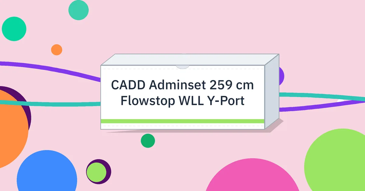 Symbolbild: Packung mit der Aufschrift CADD Adminset 259 cm Flowstop WLL Y-Port (PZN 11241907) – Verfügbarkeit und Bezug in Apotheken in Frankfurt am Main