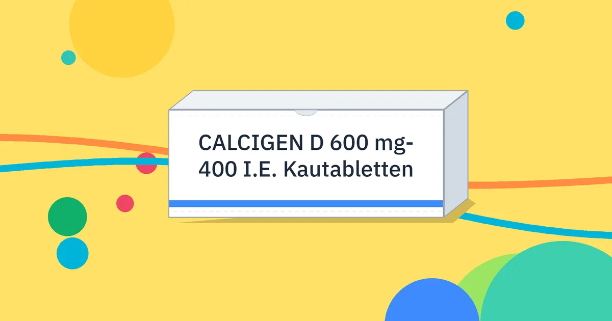 Symbolbild: Packung mit der Aufschrift CALCIGEN D 600 mg-400 I.E. Kautabletten (PZN 02470170) – Verfügbarkeit und Bezug in Apotheken in Frankfurt am Main