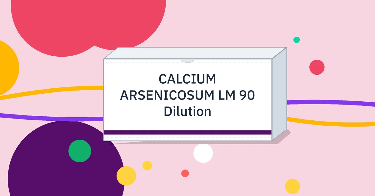 Symbolbild: Packung mit der Aufschrift CALCIUM ARSENICOSUM LM 90 Dilution (PZN 12800272) – Verfügbarkeit und Bezug in Apotheken in Frankfurt am Main
