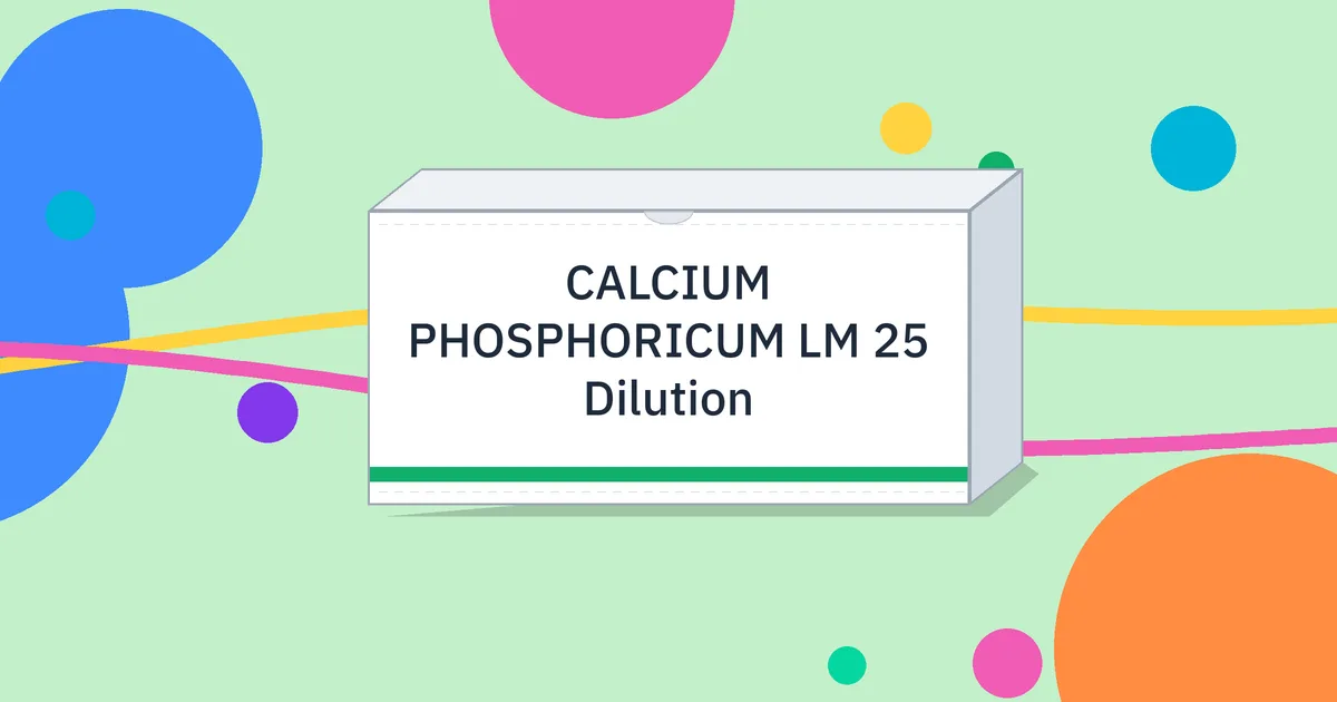 Symbolbild: Packung mit der Aufschrift CALCIUM PHOSPHORICUM LM 25 Dilution (PZN 12805370) – Verfügbarkeit und Bezug in Apotheken in Frankfurt am Main