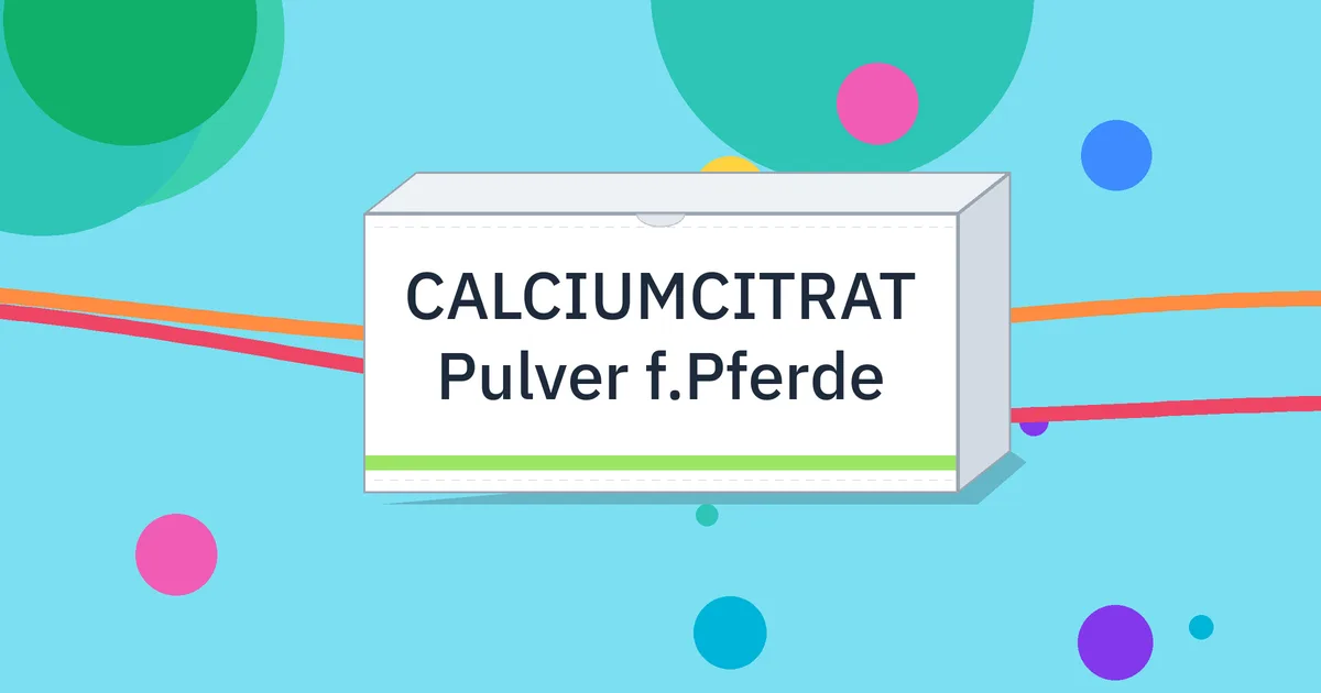 Symbolbild: Packung mit der Aufschrift CALCIUMCITRAT Pulver f.Pferde (PZN 16831631) – Verfügbarkeit und Bezug in Apotheken in Frankfurt am Main